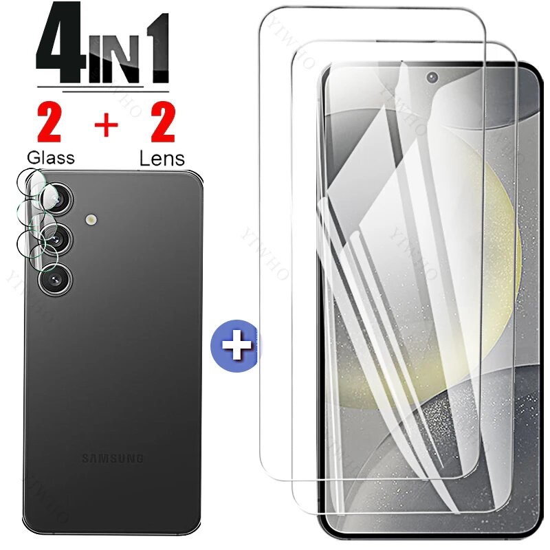 Защитное стекло 4 в 1 Samsung Galaxy S24 SM-S921B, Цвет: 2Pcs HD 2Pcs Lens