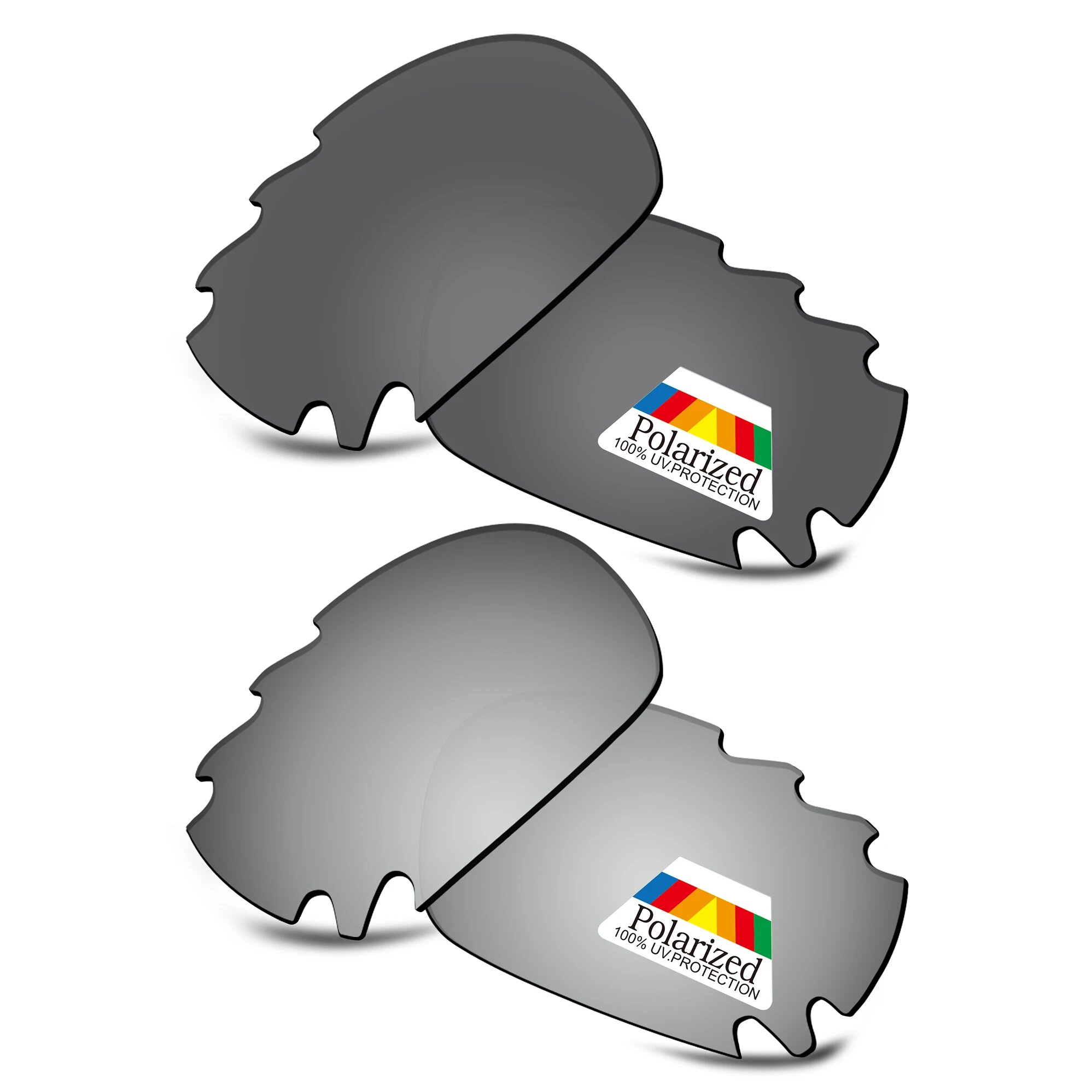 Сменные поляризационные линзы Bwake для Oakley Racing Jacket 62 мм Black-Silver, Серый