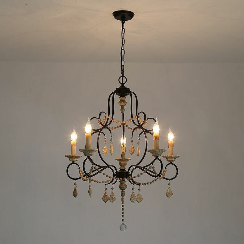 Ретро-деревянная люстра