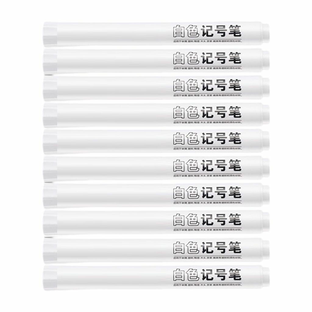 10 маркеров с белой краской для стекла и металла