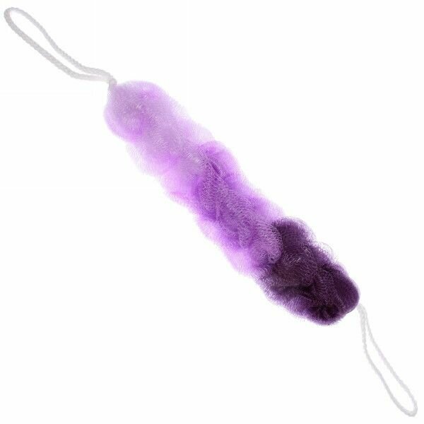 Мочалка ULTRAMARINE для тела полипропиленовая "Косичка-Премиум" цвет сиренево, фиолетовый, 31х5 см, 60 г, Zip пакет