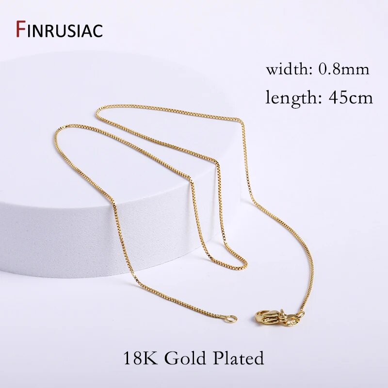 Цепочка 45см, 18k позолота, ширина 0.8мм