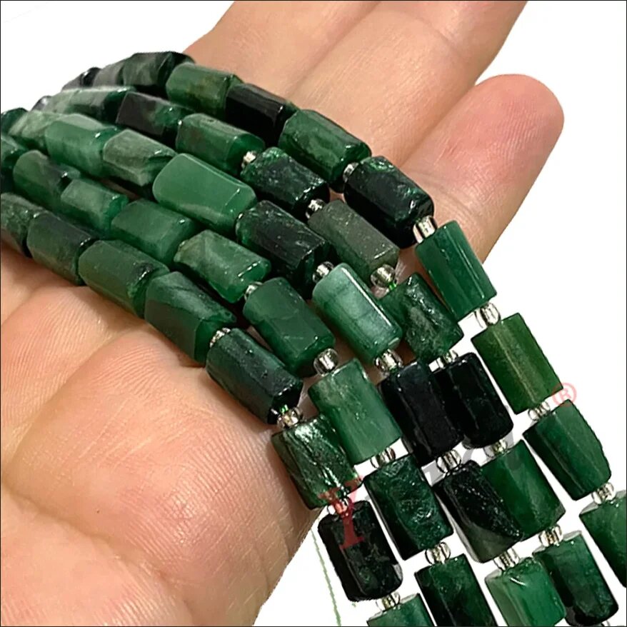 Бусины из натурального изумруда YWROLE Изумрудный, 7.5in 14-16pcs, emerald