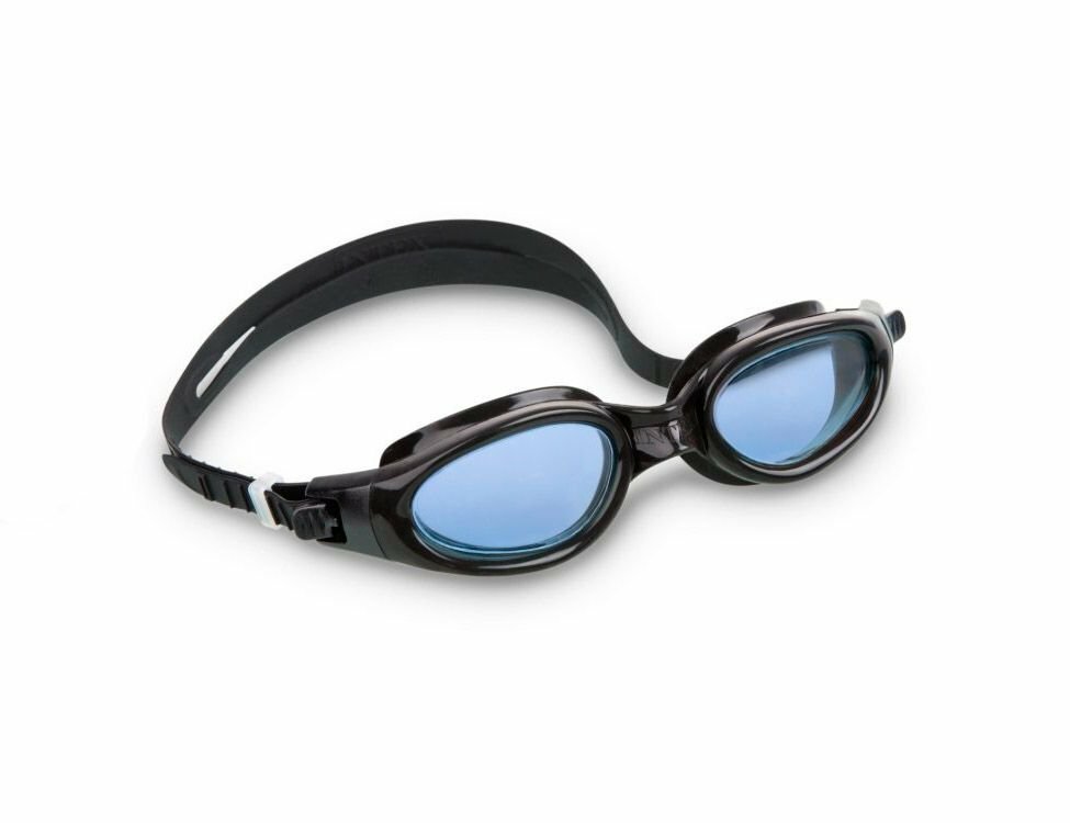 Очки для плавания Удобные Очки (Comfortable Goggles) черные с голубым, от 14 лет, 55692-черн-гол