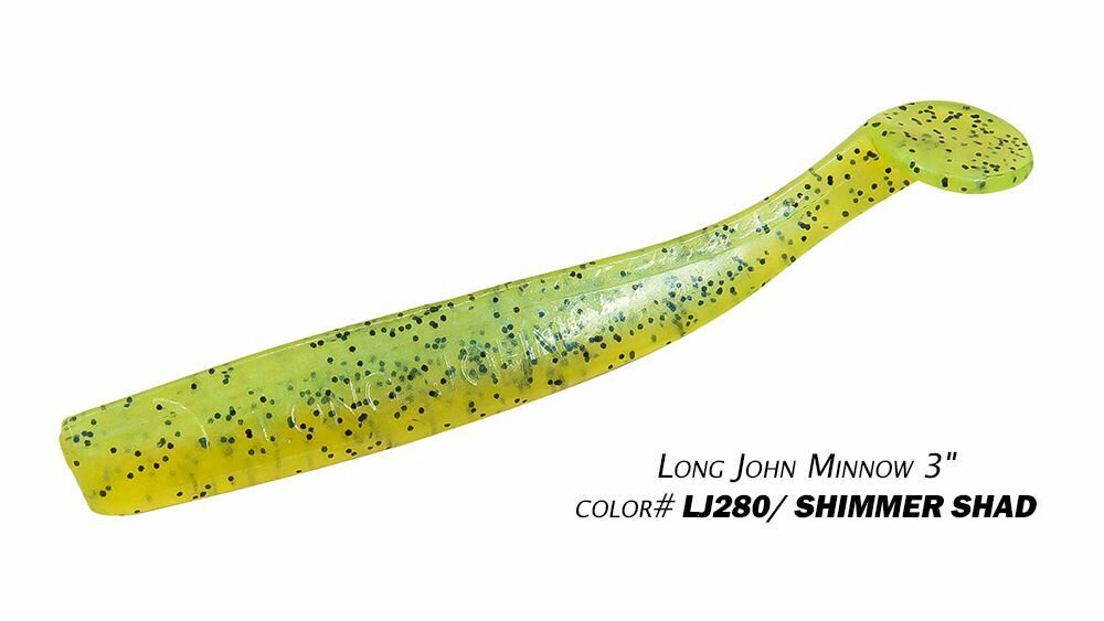 Мягкая силиконовая приманка Gene Larew Long John Minnow 3" (89мм), 20шт