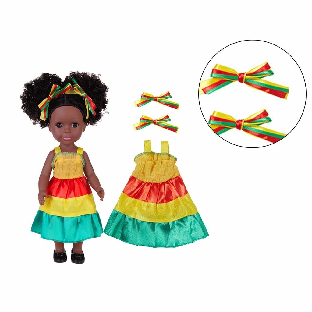 14 -дюймовая черная кукла куклы, воспитывающая реалистичные мягкие африканские рефарнс игрушки детская девочка, воспитание игры, популярный подарок