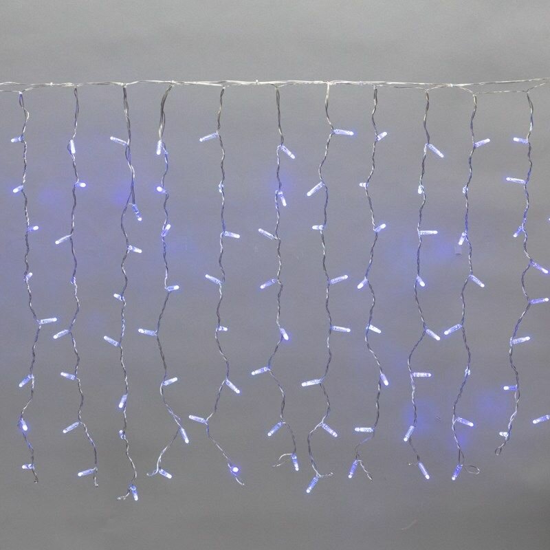 Гирлянда светодиодная Занавес 2x0,8м 160 LED синий прозрачный ПВХ IP65 постоянное свечение 230В (блок управления в комплекте) NEON-NIGHT