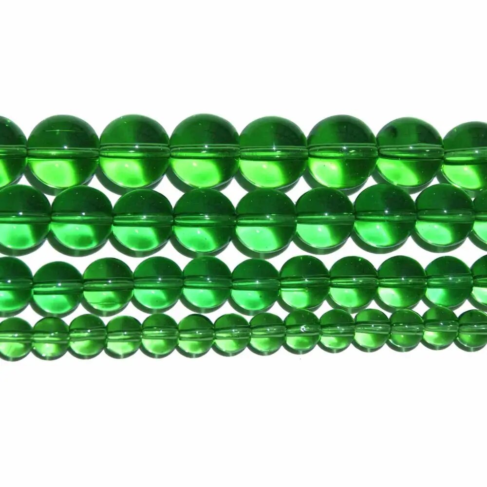 SYSRXLR Круглые бусины из натурального камня 4 6 8 10 мм Изумрудный, 6mm 60pcs beads, Green glass