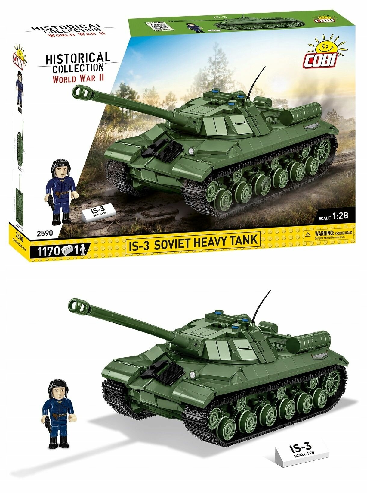 Конструктор пластиковый Cobi IS-3 SOVIET HEAVY TANK - Советский тяжелый танк ИС-3 - 1170эл. - Коби 2590