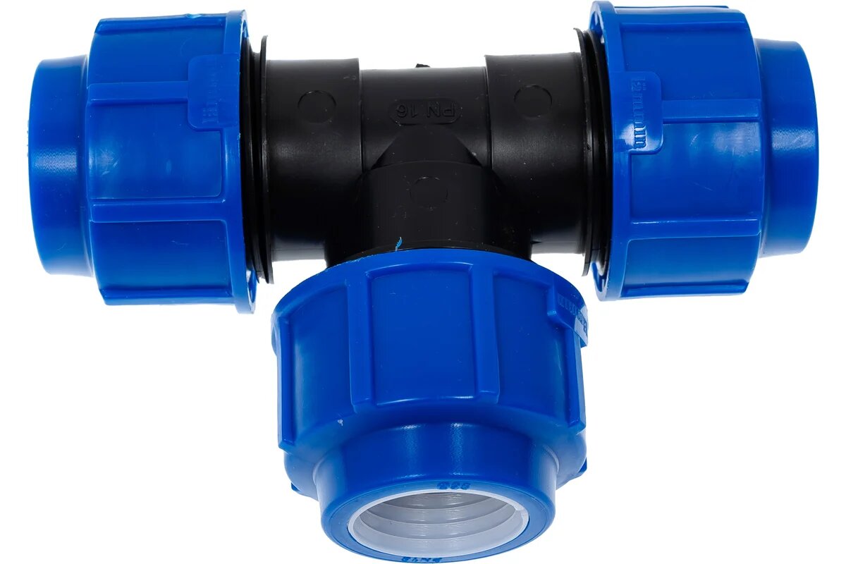 LAMMIN тройник компрессионный для полиэтиленовых труб 25 мм, соединение 120/15