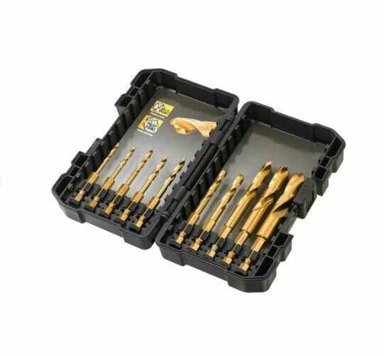 Набор сверел "DeWalt" металл Extreme Impact Titanium 1-10мм, 1/4, 10шт. DT50050-QZ