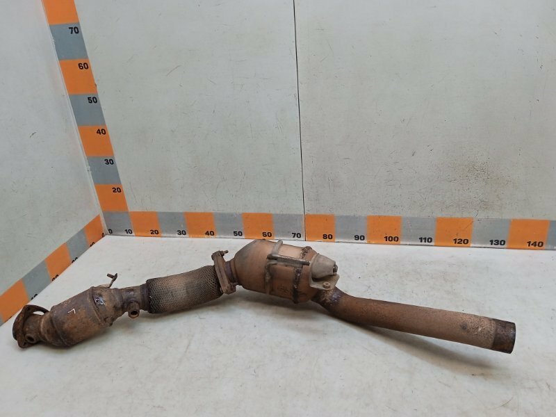 Б/У V8 4.2 Приемная труба глушителя Volkswagen Touareg 2003 1 Лев. 372277 VAG арт. 7L6254300JX