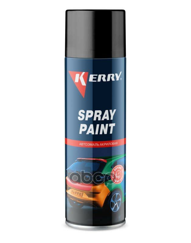 Эмаль акриловая автомобильная глянцевая черная 601 (RAL 9005) (650мл) Kerry арт. KR-611