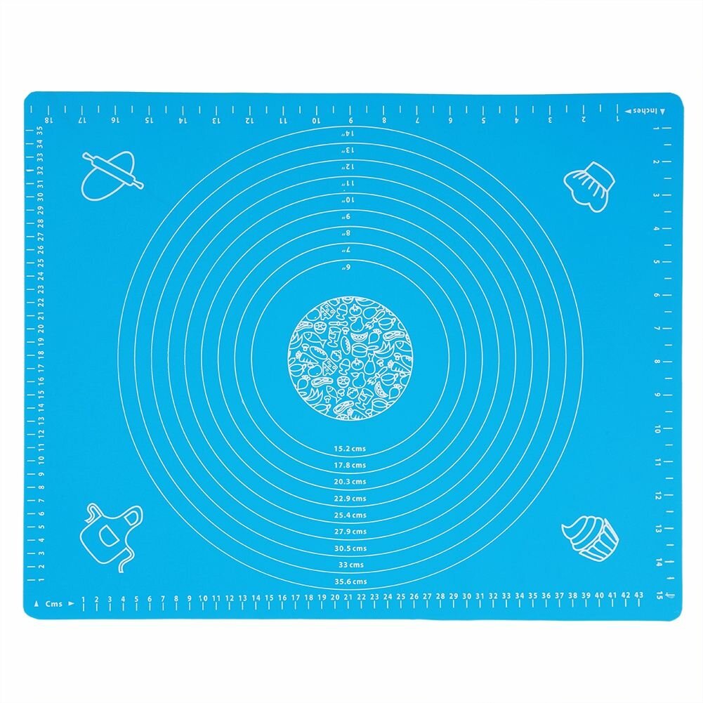 Кухонный утолщенный силиконовый коврик для раскатки теста, коврик для выпечки с весами, инструменты для выпечки сделай сам , синий, 40x50 см