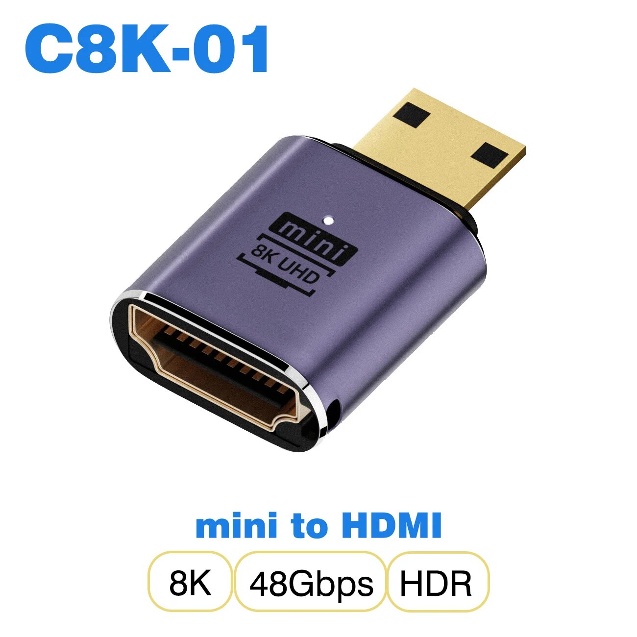 NNBILI HDMI 2.1 Кабель-адаптер Mini Micro HDMI в HDMI C8K-01
