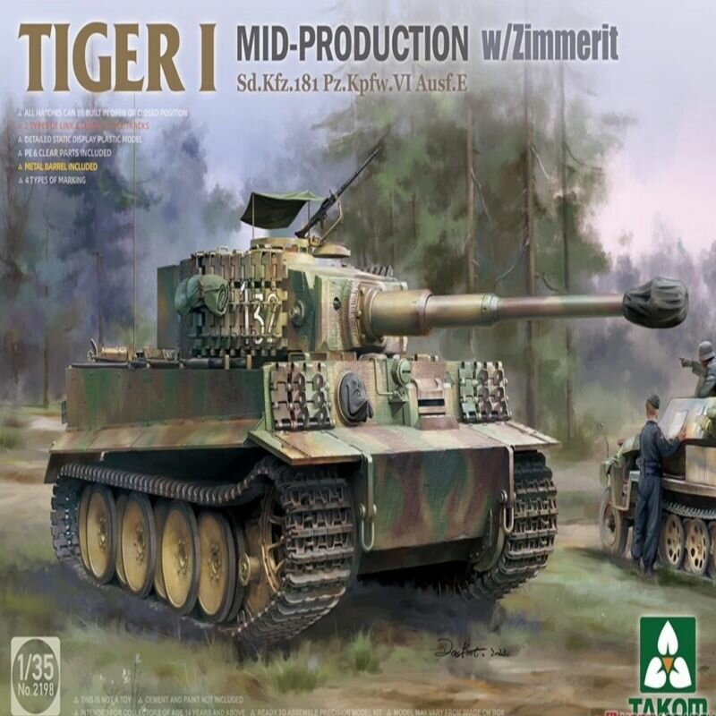 TAKOM 2198 1/35 Тигр I Промежуточная продукция w/zimmerit Модель танка