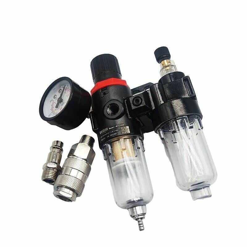 AFC2000 Фильтр влагоотделителя/ блок подготовки воздуха с лубрикатором на компрессоре 1/4