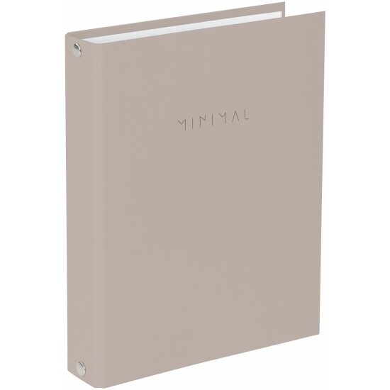 Тетрадь на кольцах Brauberg А5 175х215 мм, 120 л, твердый картон, матовая ламинация, клетка, "Minimal beige", 404997