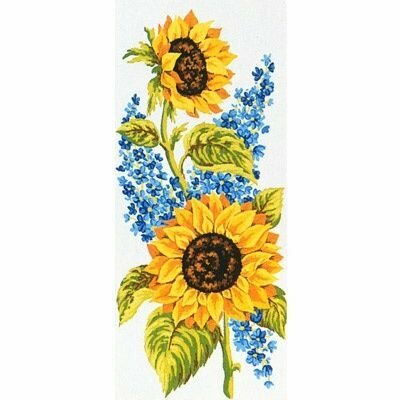 Канва Grafitec "Подсолнухи", ткань с рисунком, серия 8,000, 60х30 см