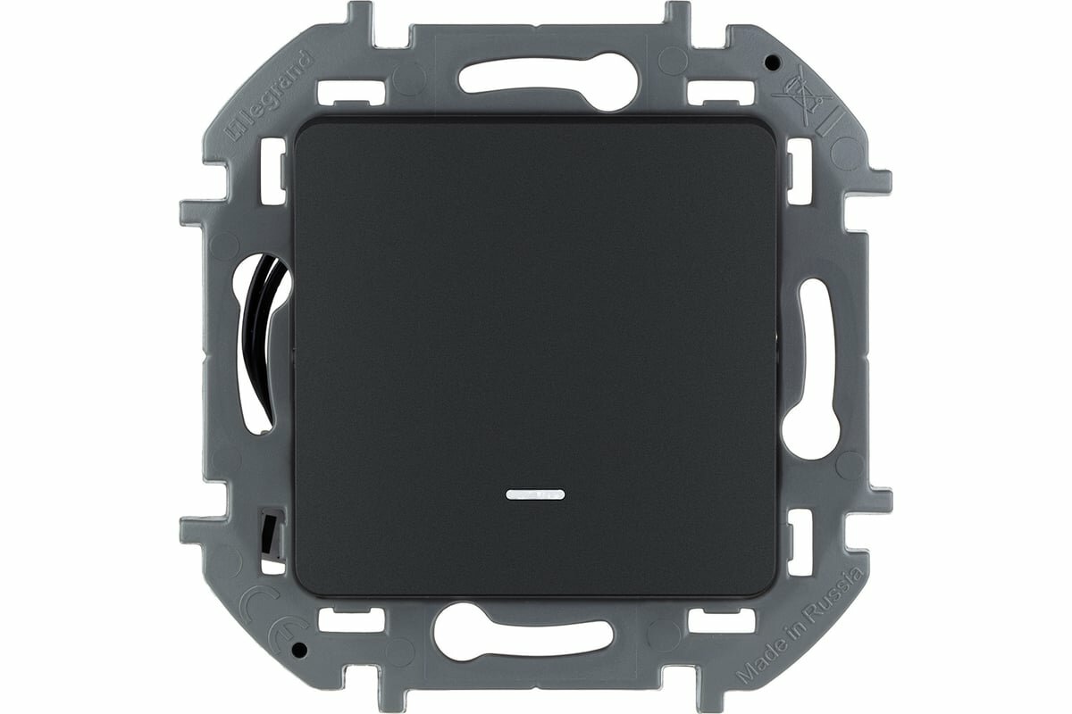 Legrand INSPIRIA Антрацит Выключатель одноклавишный с подсветкой/индикацией 10 AX - 250 В (в комплекте 2 шт)