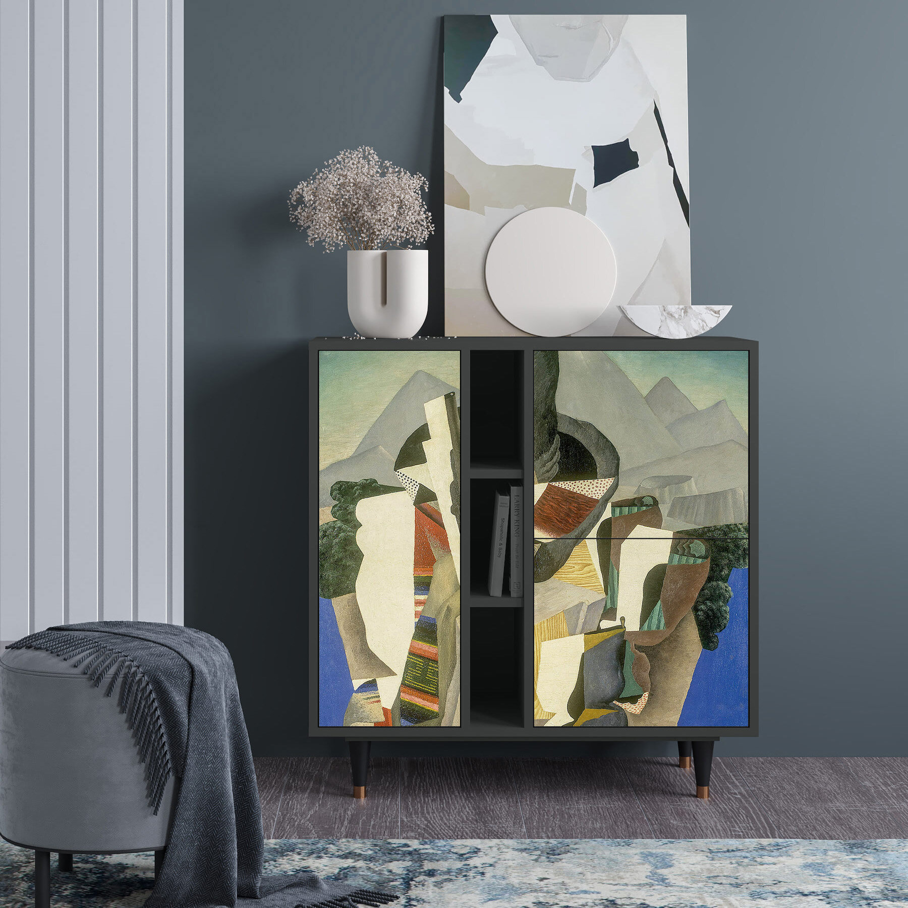 Комод - STORYZ - BS5 The Cubist Paintings by Diego Rivera, Размер - 94 x 96 x 41 см, Цвет корпуса - , Антрацит
