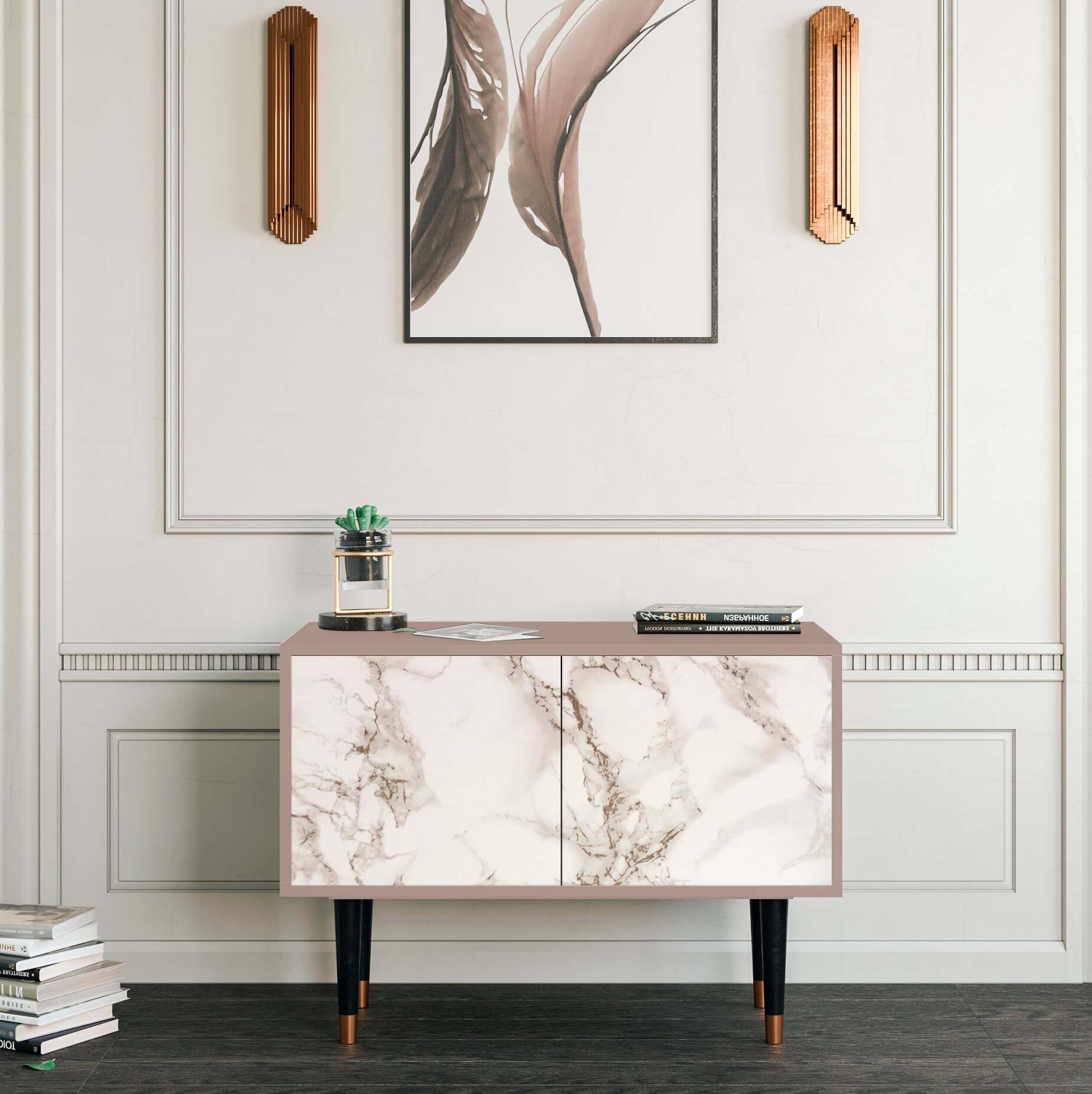 Комод - STORYZ - S1 Milk Marble, Размер - 94 x 69 x 48 см, Цвет корпуса - , Бежевый