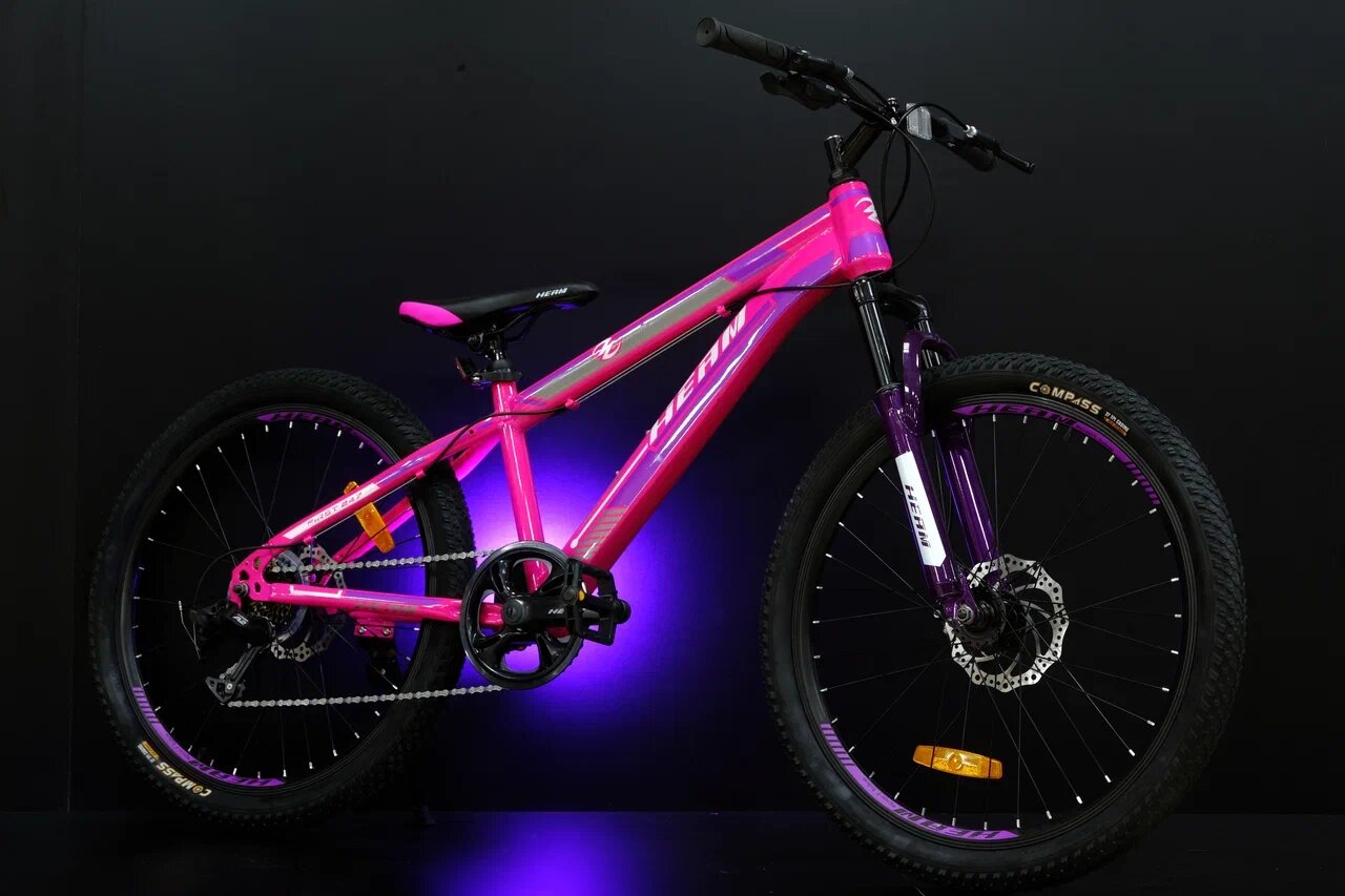 Велосипед подростковый Heam First 247 Розовый/Фиолетовый/Белый , под рост 130-145 см.