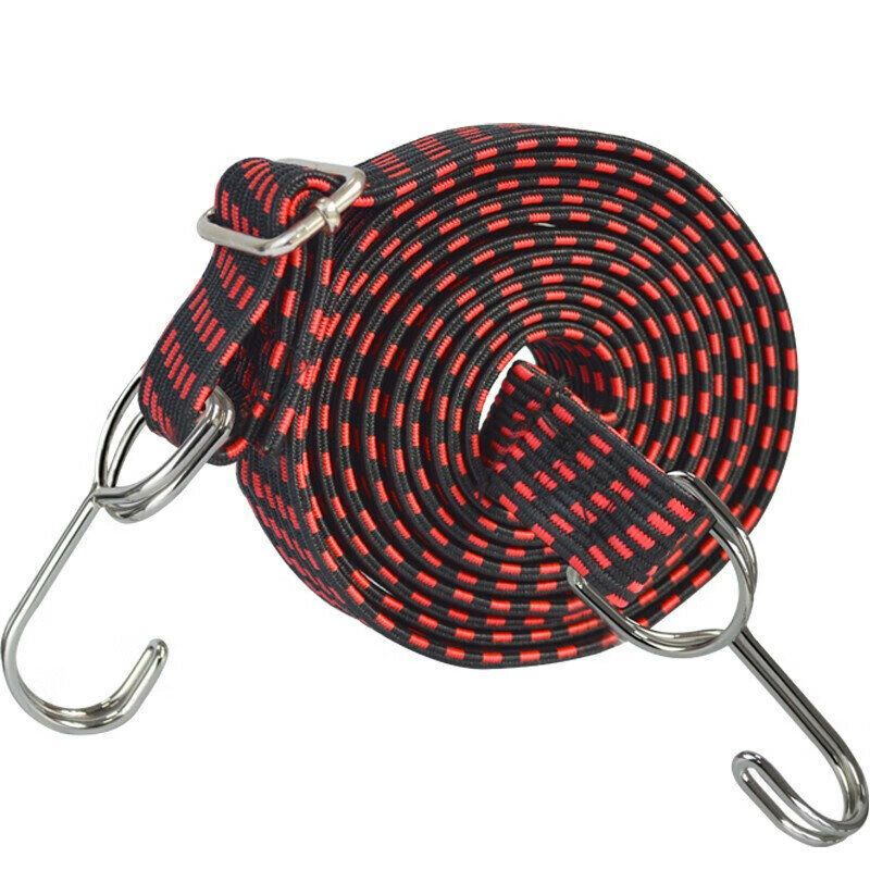 HOTUN Bicycle Mountain Bike Strap, Binding Rope, Motorcycle Luggage Strap, Elastic Rope, Tie-Down Strap, Rack, 3 Meters, Red