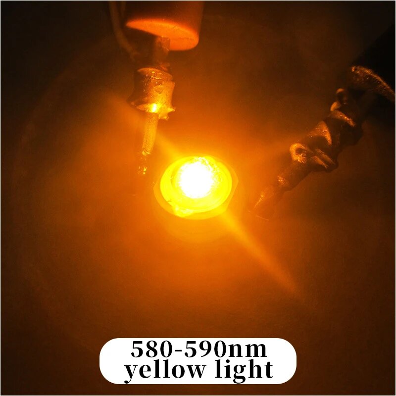 LEDXR LED CREE круглая светодиодная лампа 1/3/5 Вт полный спектр 580-590nm, 10pcs, 3 Вт