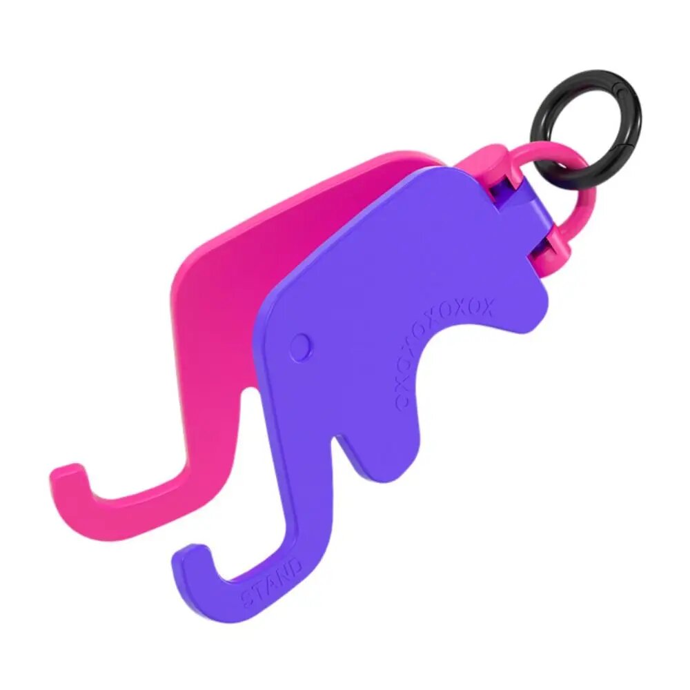 Подставка для мобильного телефона в форме слона с брелком, складной держатель для purple rose-buckle