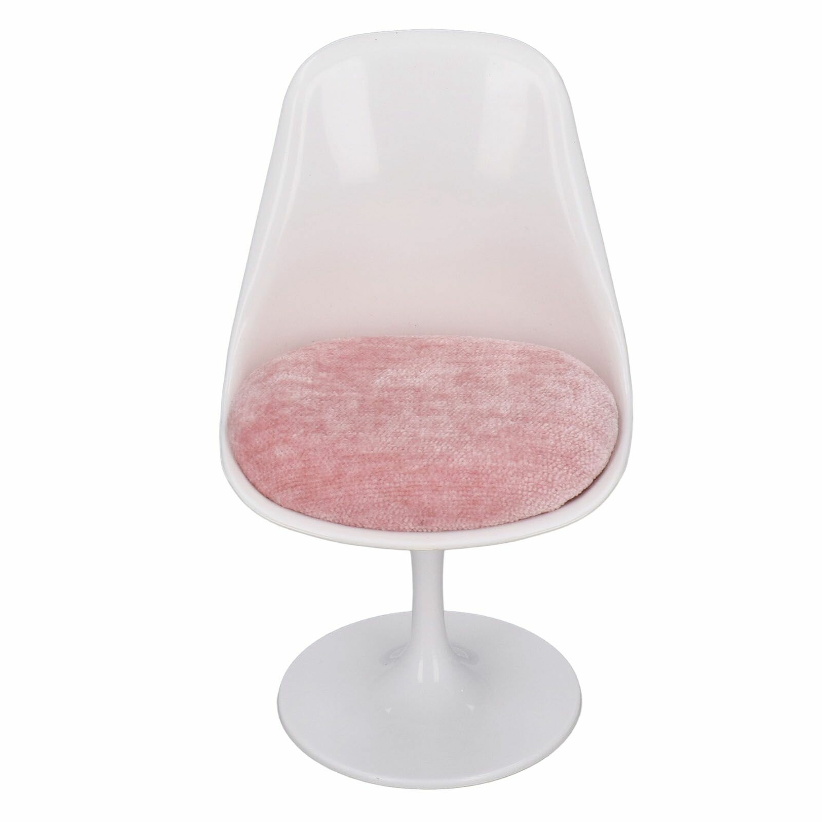 Офисный стул для кукольного домика в масштабе 1:6, АБС-материал, белый, розовый цвет, вращающийся стул для миниатюрной мебели для кукольного дома
