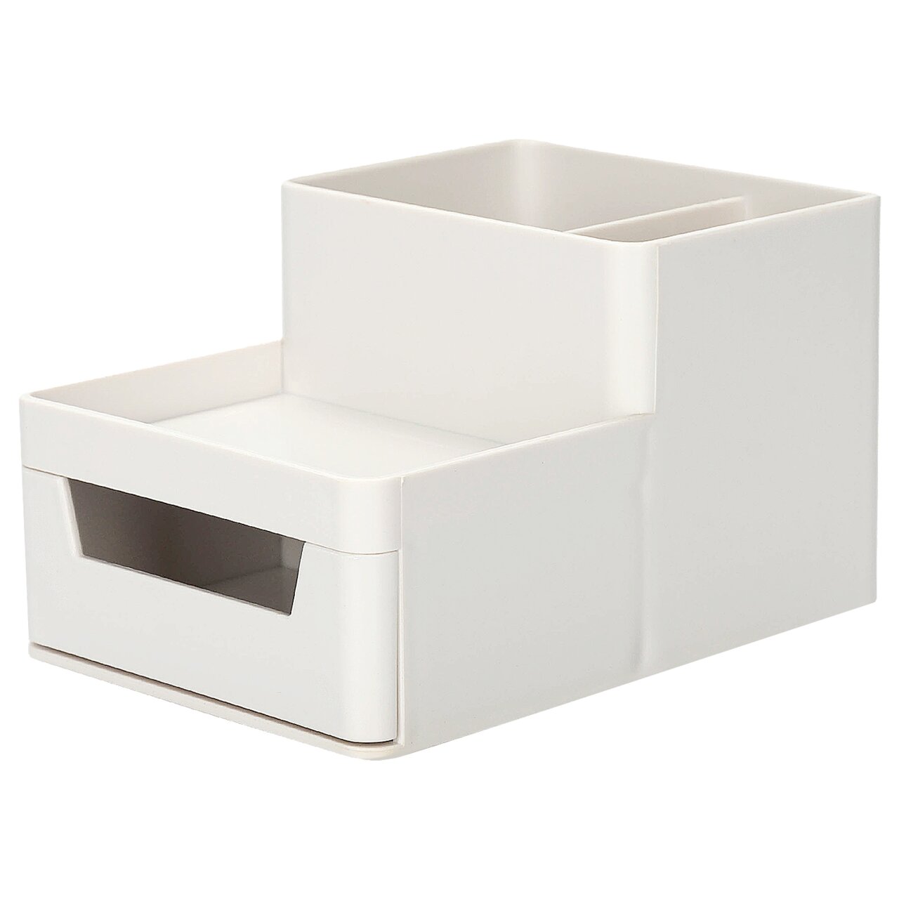 Органайзер для канцелярии из АБС-пластика белого цвета с размером 11.2×15.5×9.5 см