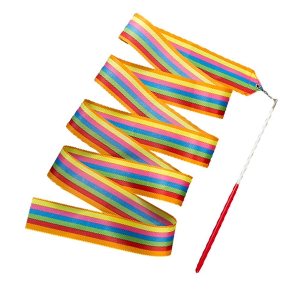 Гимнастические ленты для детей, художественные танцы и художественная гимнастика, разноцветные танцевальные ленты, растяжки, ленты на палочке