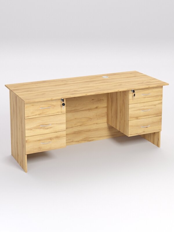 Стол двухтумбовый офисный С-07А, Дуб Золотистый. Производитель товара - компания Westcom.