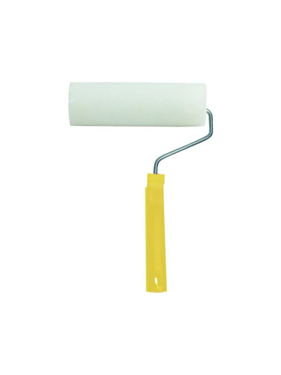 Валик Biber 31562, для краски, поролоновый, 150 мм, цвет белый/желтый