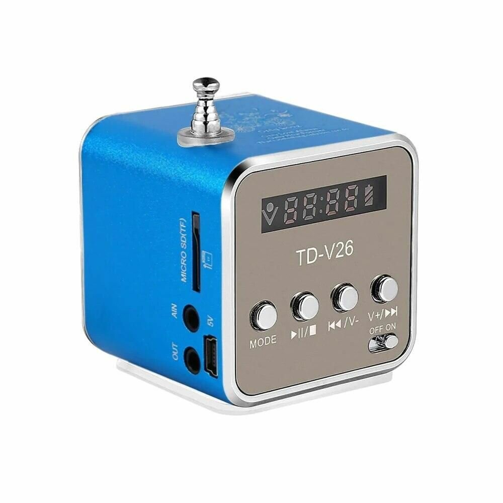 Портативные цифровые динамики Mini Radio FM с приемником радио AM/FM, поддержка карты SD/TF для MP3-музыкального плеера, зарядка через USB