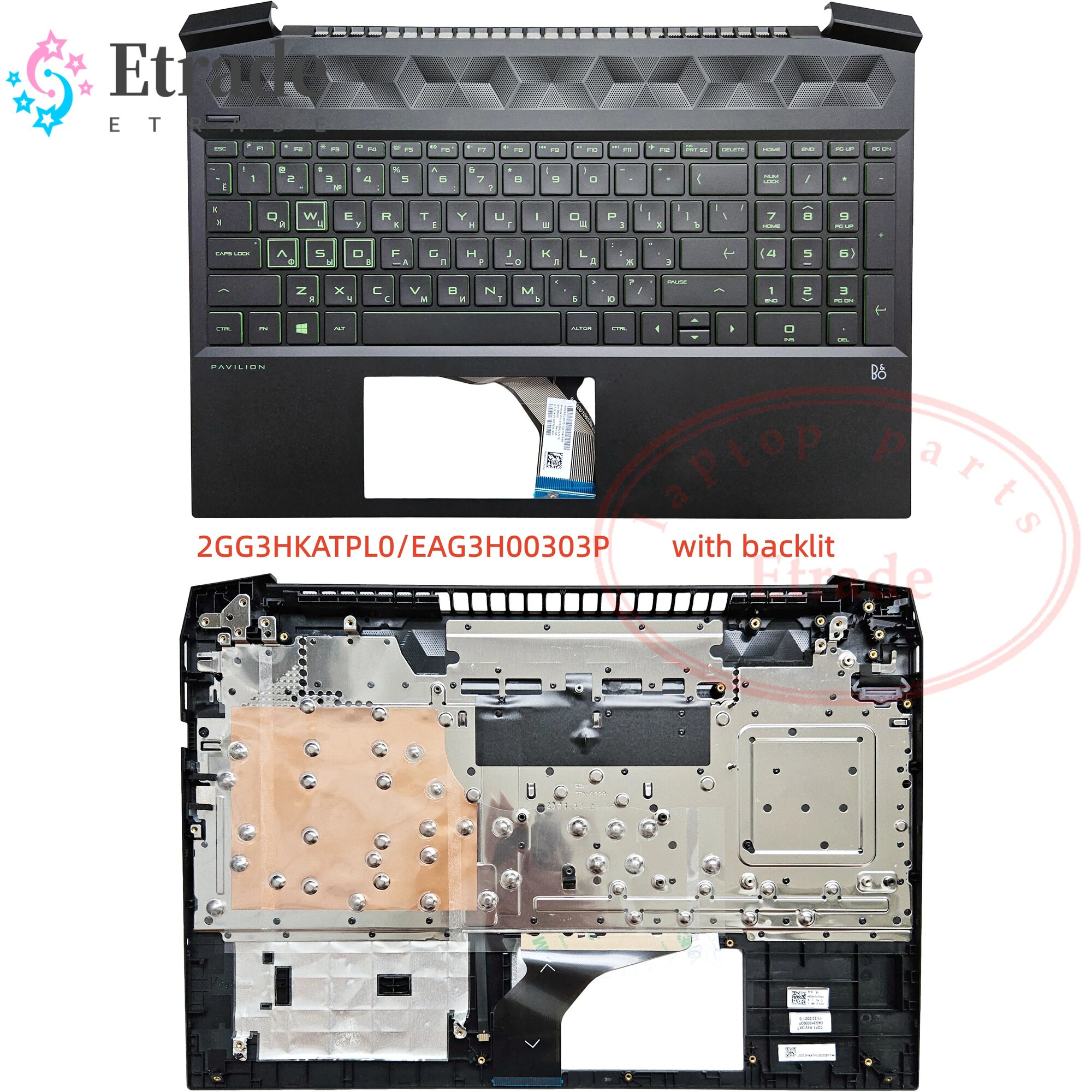 Новый оригинальный верхний чехол для ноутбука HP Pavilion Gaming 15-EC TPN-Q229 серии с упором для рук и клавиатурой EAG3H00301P EAG3H00303