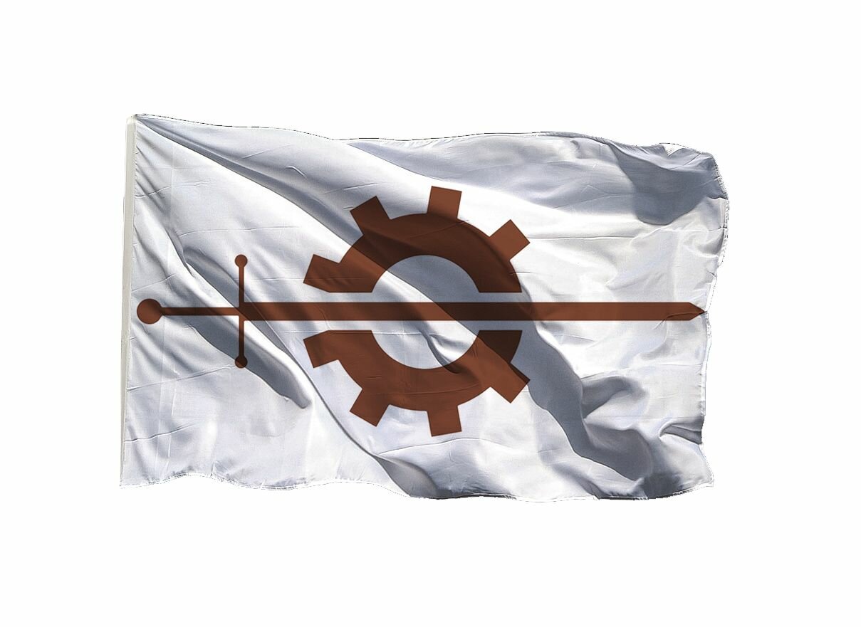 Флаг Изгоев Братства из Fallout Фоллаут 70х105 см на шёлке для ручного древка