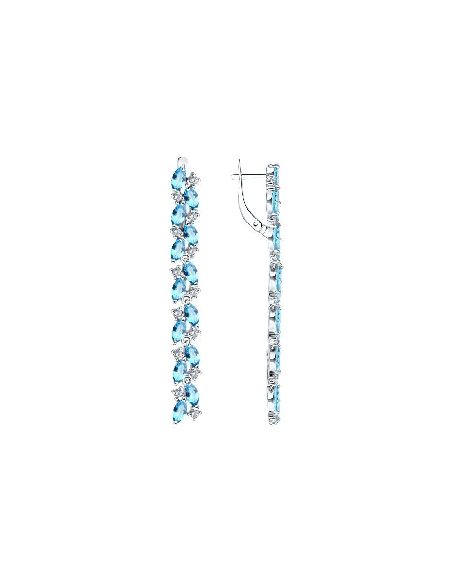 Серьги с подвесками The Jeweller, серебро, 925 проба, родирование, ситалл