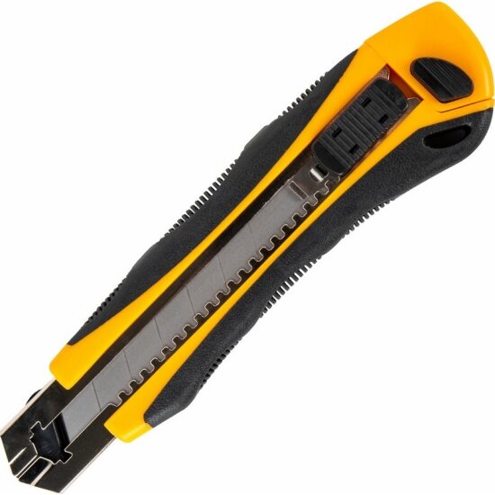 Нож универсальный мощный Brauberg 25 мм EXTRA-DL, с двумя фиксаторами, резиновые вставки, 238732 (238732СН)