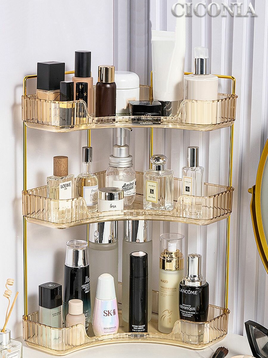 Органайзер для хранения косметики на туалетном столике, полка-органайзер для ухода за кожей на туалетном столике