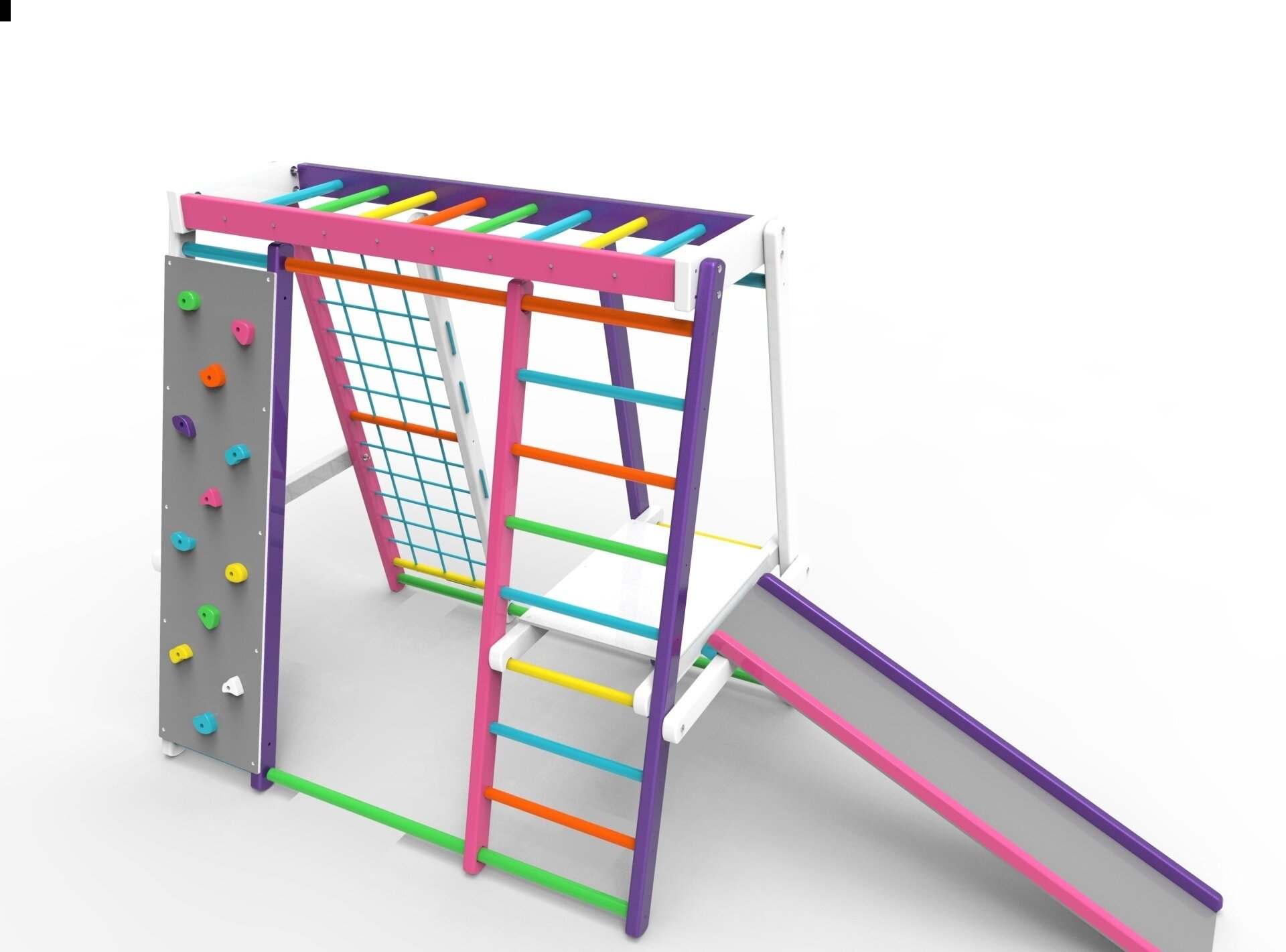 Детский спортивный комплекс Богатырь Фиалка деревянный с качелями