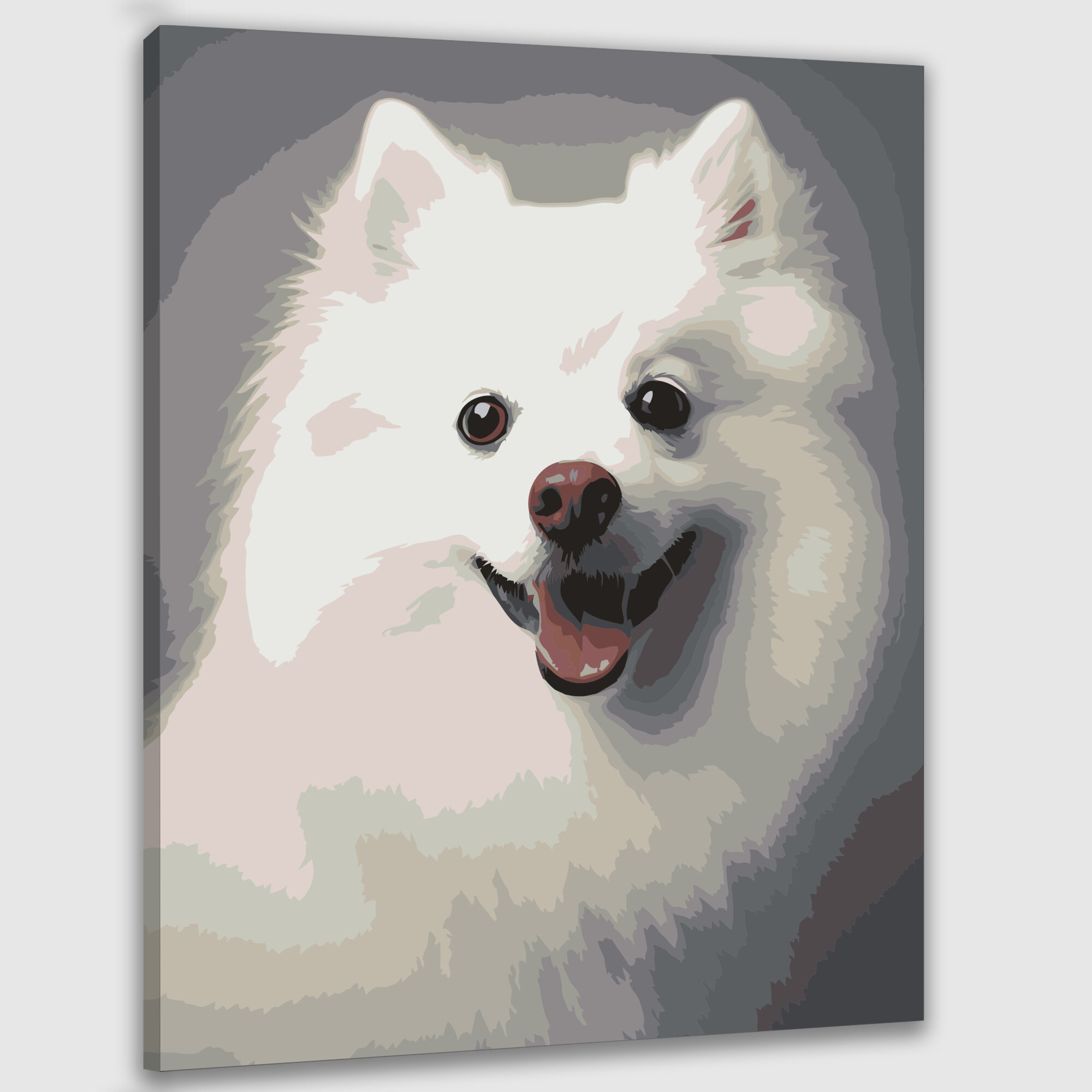 Картина по номерам 40x50 см, шпиц, фотография, глаза, любовь, преданность, собачье общение, фокус, освещение