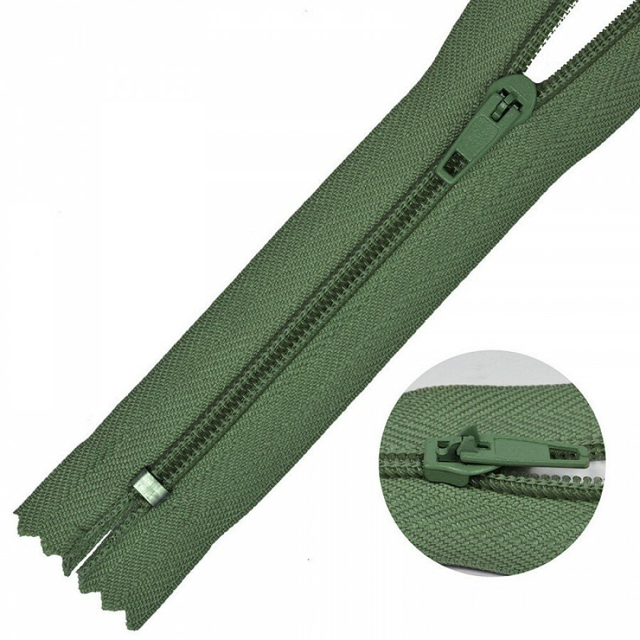 Молния MaxZipper брючная N4 замок полуавтомат, 20см н/р цв. F324 оливковый