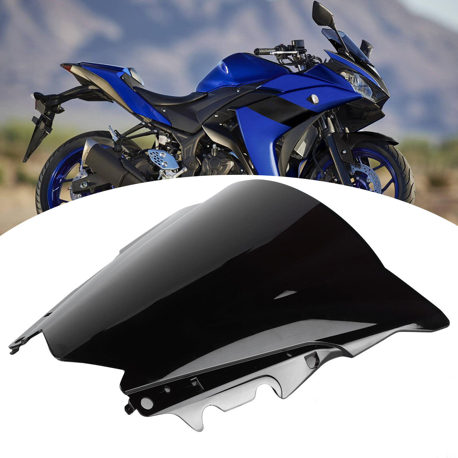 Дефлектор лобового стекла мотоцикла, подходит для Yamaha YZF R3 R25 2015 2016, черный