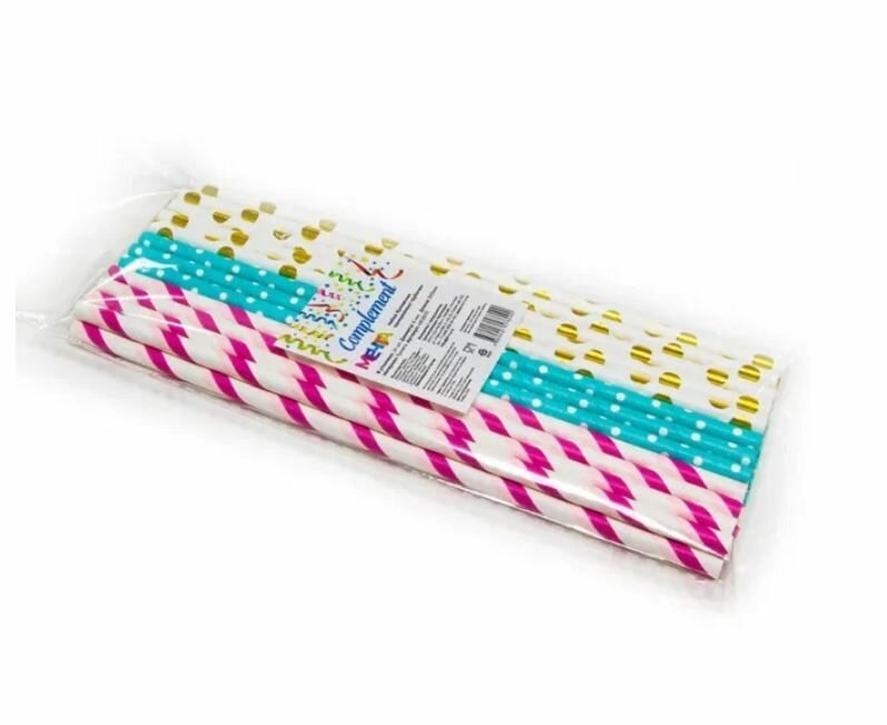 Трубочки бумажные "Мечта" L-20см уп/24шт d-6мм