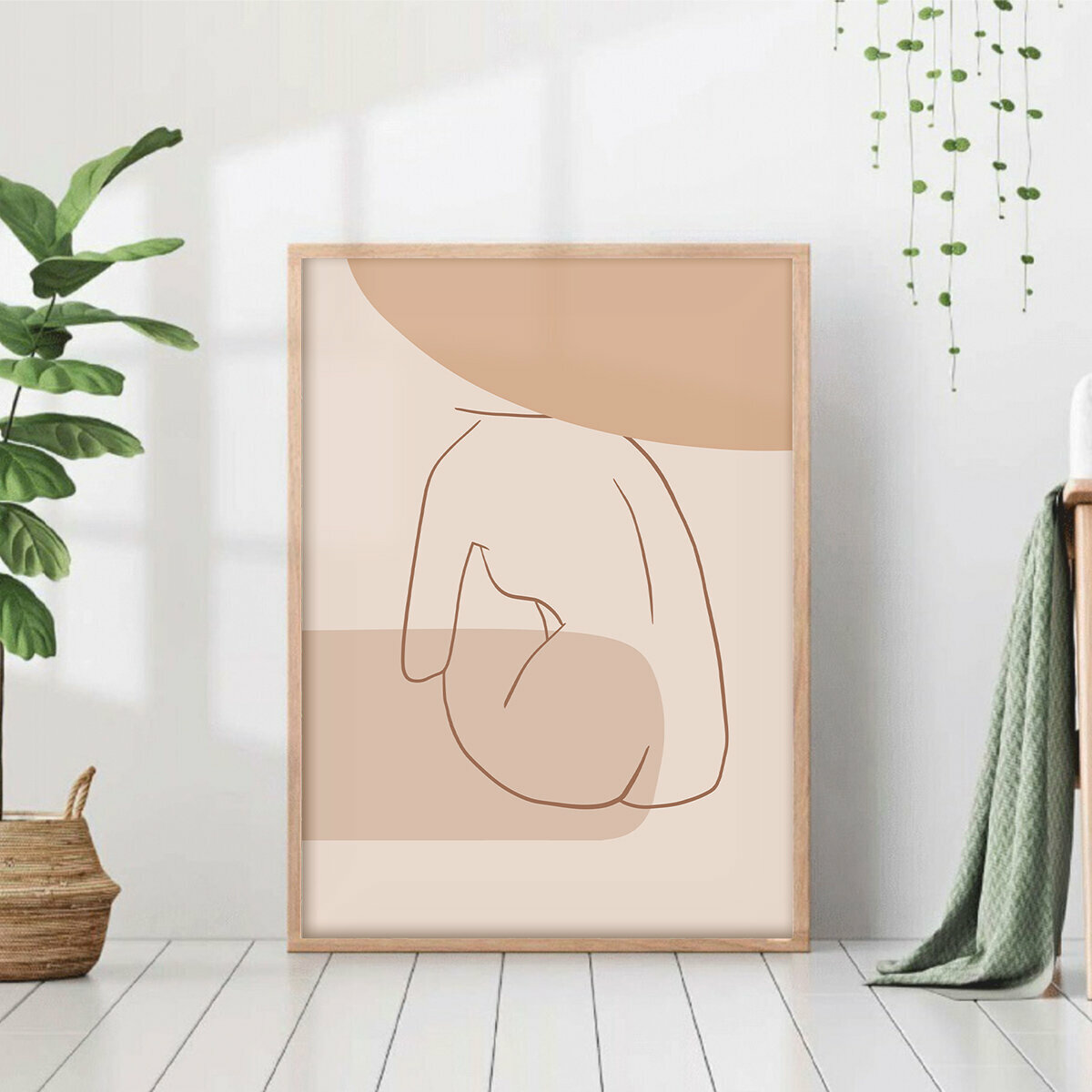 Постер "Абстракция женщина со спины" 50x70 без рамки на стену для интерьера