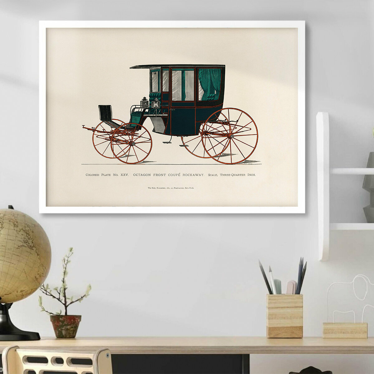 Постер "Карета" 50x70 в белой рамке на стену для интерьера