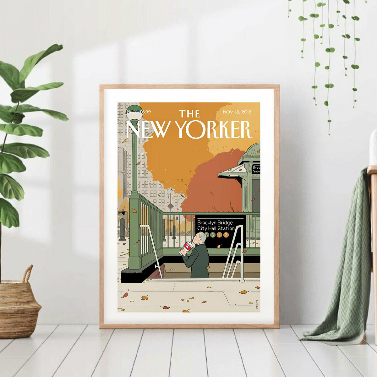 Постер "Обложка Нью-Йоркер метро" без рамы 40x50 см на стену для интерьера