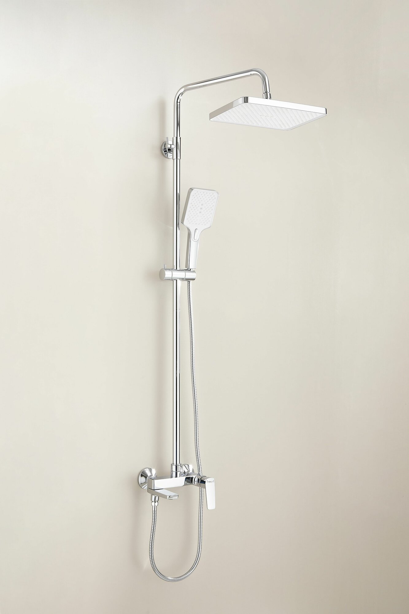 Душевой комплект с тропическим душем и смесителем, хорм латунный Belz B24715